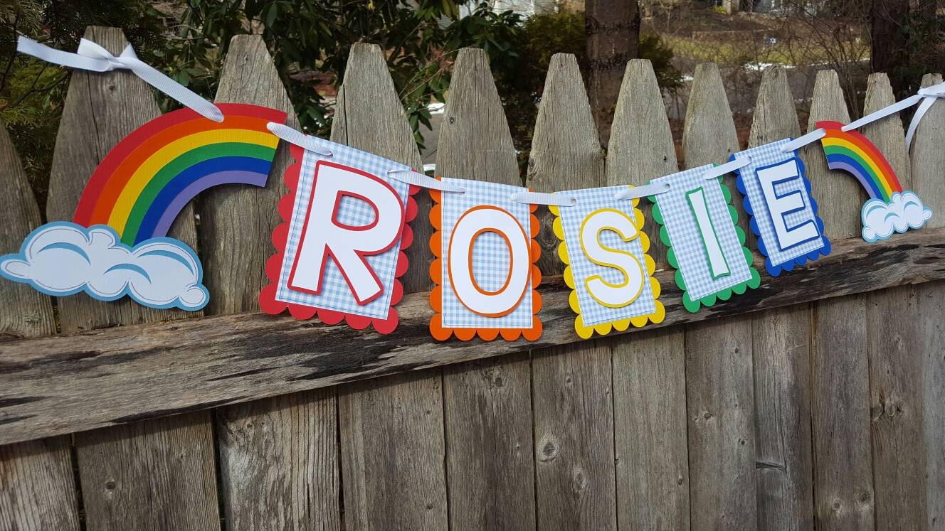 Rainbow Birthday Banner by 4HeartsPaperCraftCo on Etsy
