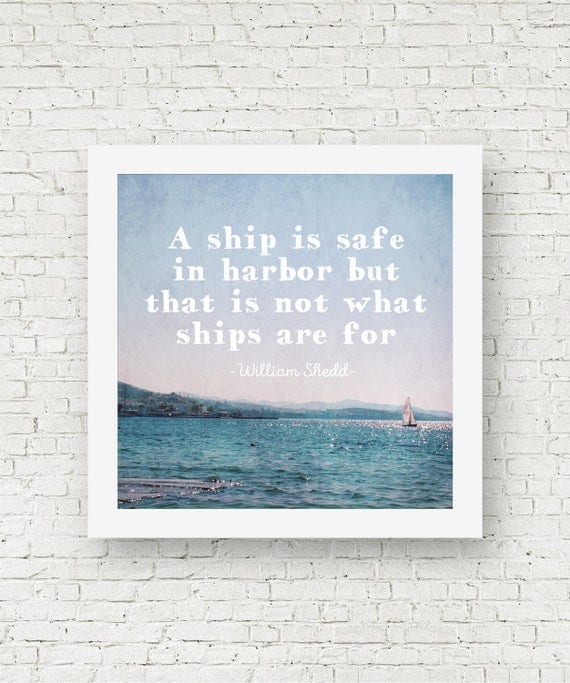 Inspirational quotes boat print ocean photography ocean