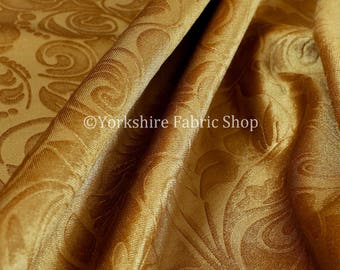 Gold floral fabric | Etsy