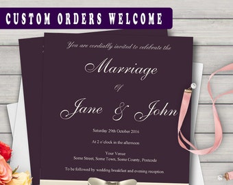 Printable wedding invitation | Etsy