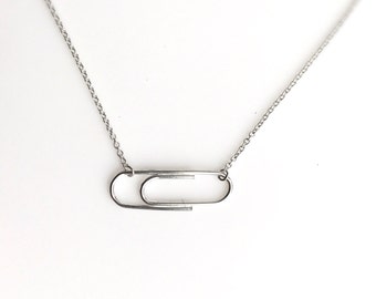 Paper clip necklace | Etsy