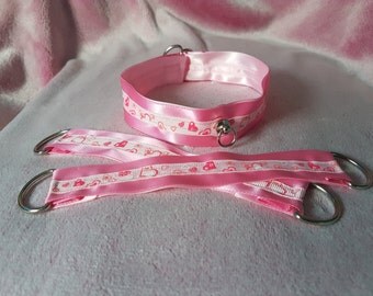 Pink bondage collar | Etsy