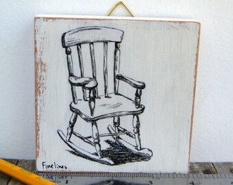 Rocking chair print | Etsy