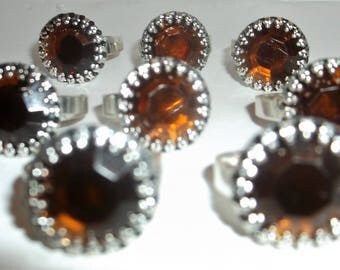 Brown stone ring | Etsy