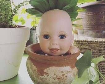 Doll head planter | Etsy