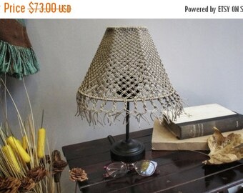 Macrame hanging lamp | Etsy