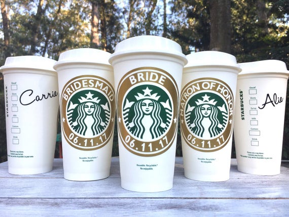 Set of 8 Starbucks Cup Starbucks Personalized Coffee Cup