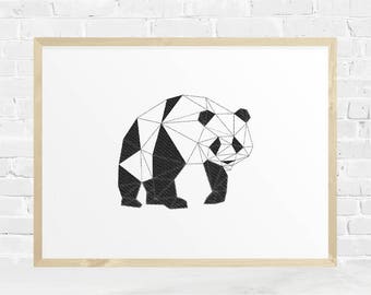 Geometric panda | Etsy