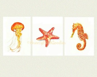 Sea life watercolor | Etsy