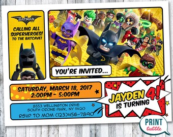lego batman invitations – Etsy