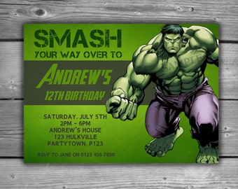 Hulk invite | Etsy