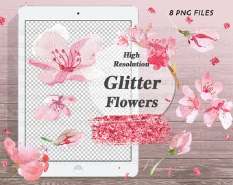 Glitter flower clip | Etsy