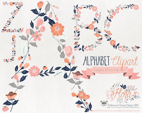 Flowers Clipart Alphabet Clipart Letters Flora 07 Flowers