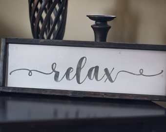 Relax sign | Etsy