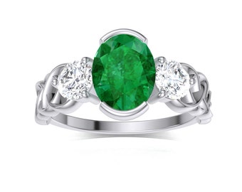 Oval emerald ring | Etsy