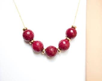 Red jade jewelry | Etsy