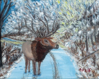 Elk painting | Etsy