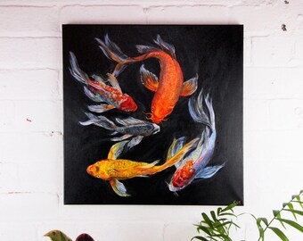 Carp painting | Etsy
