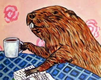 Unique beaver art related items | Etsy