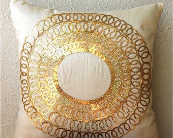 Metallic gold pillow | Etsy