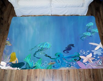 Mermaid area rug | Etsy