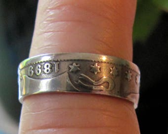 Silver coin ring | Etsy