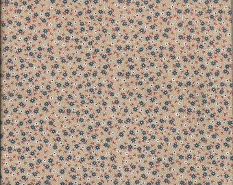 Blue calico fabric | Etsy