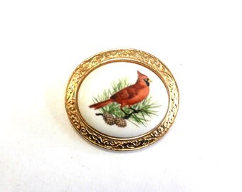 Cardinal brooch | Etsy