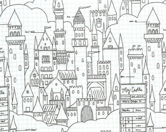 Castle line drawing | Etsy