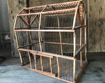 Wood wire bird cage | Etsy