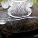 Smith Glass Aztec Punch Bowl with Stand and Glass Ladle with