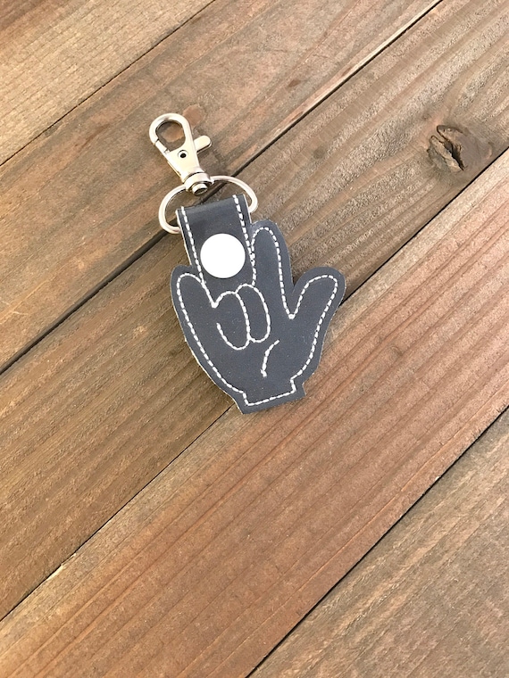 ASL Keychain Sign Language Key chain I Love You Keychain