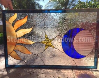 Stained glass moon | Etsy