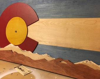 Custom wooden Colorado flags and decor by ColoradoCarved on Etsy