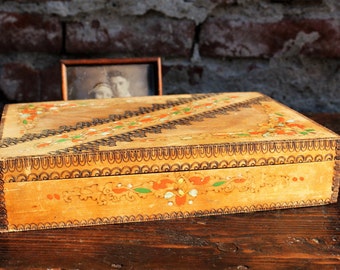 Carved wood box | Etsy