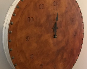 Leather clock | Etsy