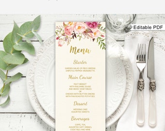 Reception menu card | Etsy