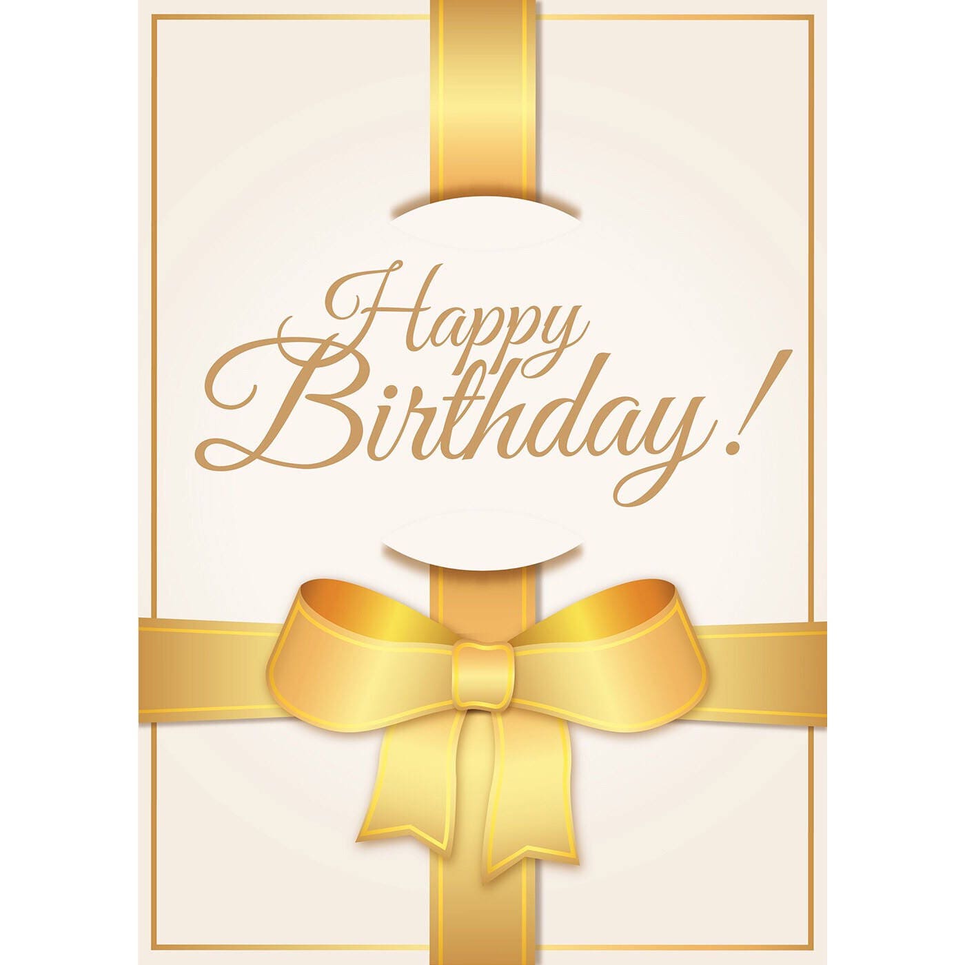 Gold Ribbon Birthday Card