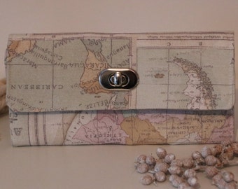 Linen world map | Etsy