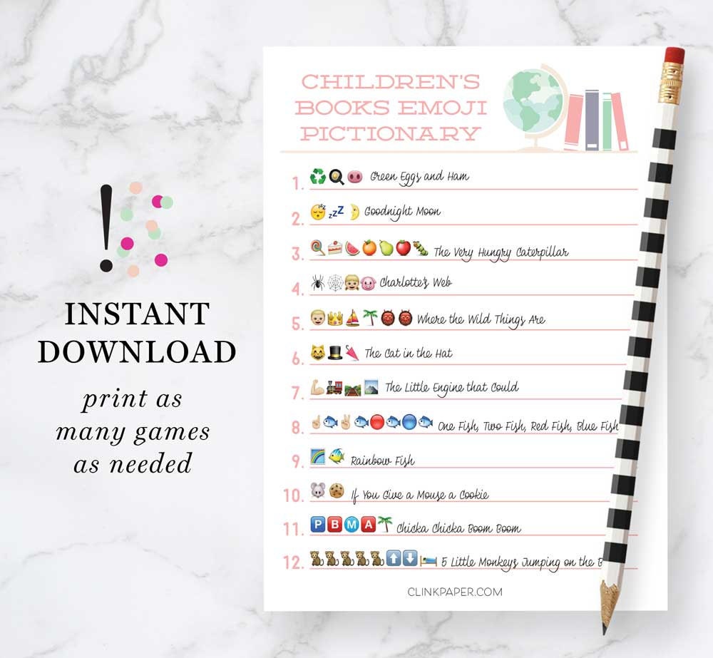 Children s Books Emoji Pictionary Baby Shower Game Children s Books Emoji Pictionary Baby Shower Game