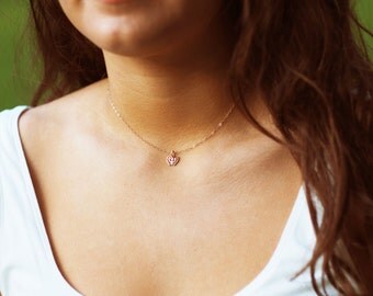 Rose Gold Hummingbird Necklace Rose Gold Bird by MarianaEJewelry