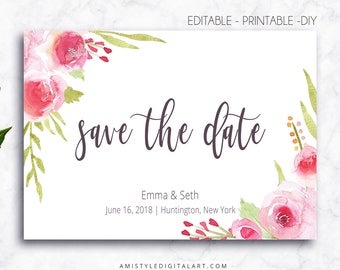 Pdf save the date | Etsy