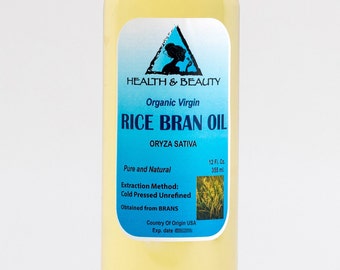 4 oz RICE BRAN OIL Organic Carrier Unrefined Cold Pressed