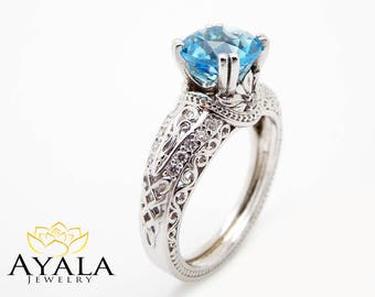 Ayala Jewelry Unique Engagement Ring Rose Gold by AyalaDiamonds