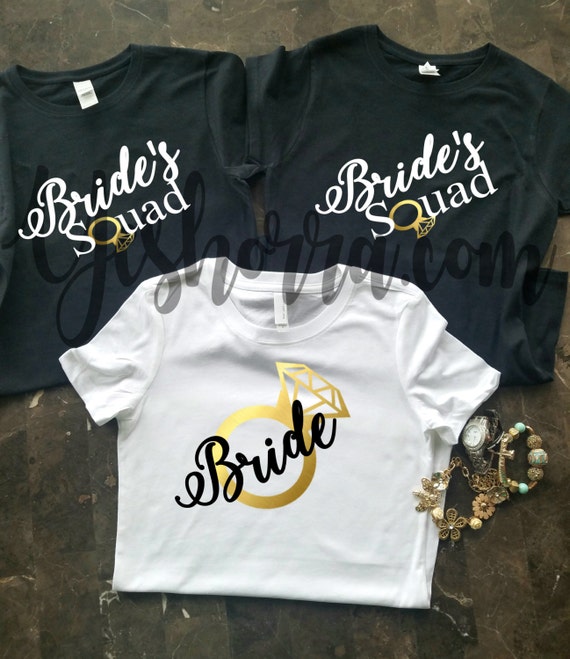 Bride Squad T Shirts Bride Shirts Bridal Party By Yeshorradesignz