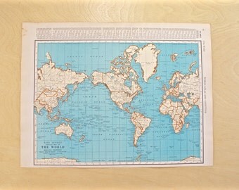 Old map of the world | Etsy