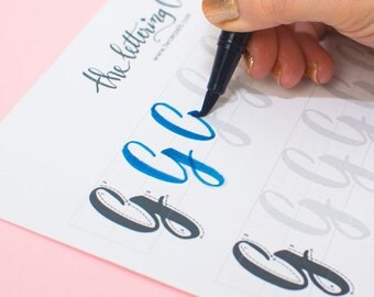 Hand lettering worksheets | Etsy