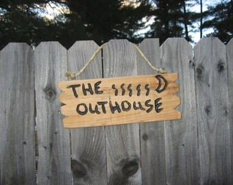 Rustic outhouse sign | Etsy