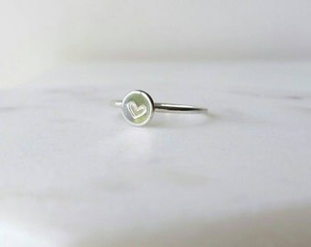 Dainty heart ring | Etsy