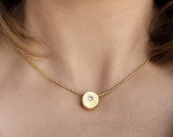 Gold coin necklace | Etsy